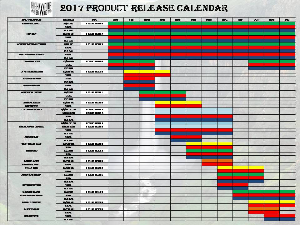 High Water Brewing Company Releases 2017 Product Calendar | Brewbound